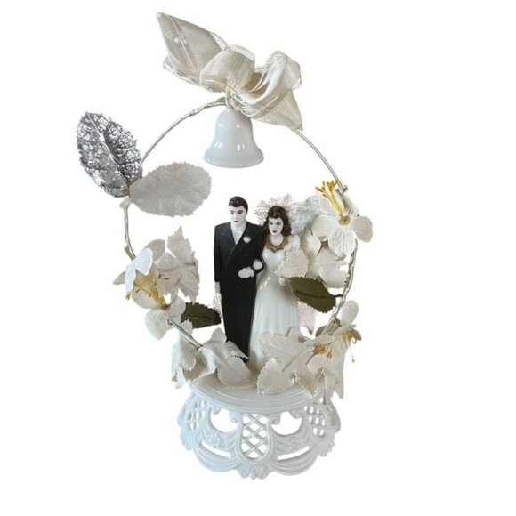 Accents | Vintage 195s Wedding Cake Topper Floral Arch Bell | Poshmark